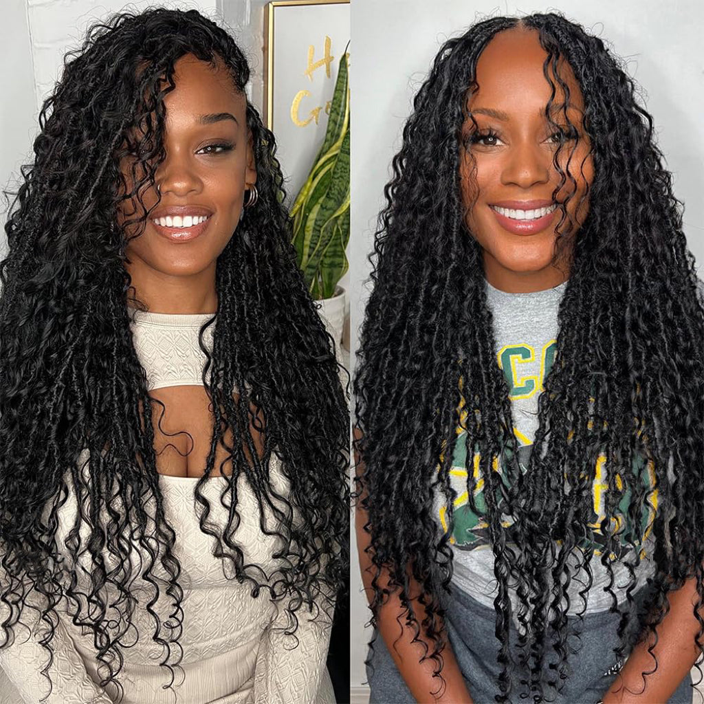 Toyotress Crochet Boho Locs Braiding Hair With Human Hair Curls Pre Lo