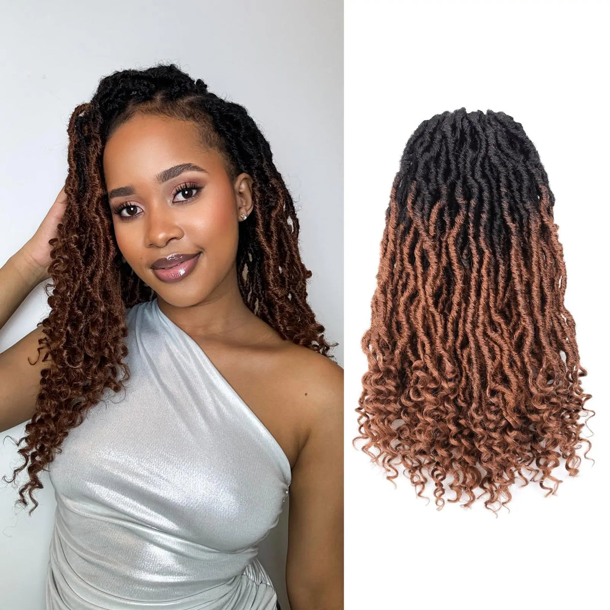 Faux Locs with Curly Ends Crochet Hair Synthetic Braiding Hair – Toyotress