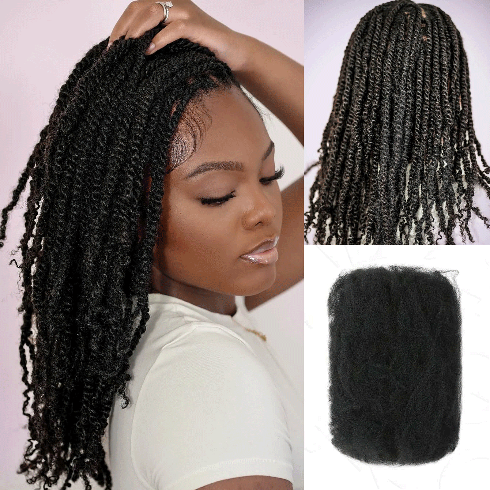 Toyotress High Quality 100 Human Hair Afro Kinky Bulk Extensions For